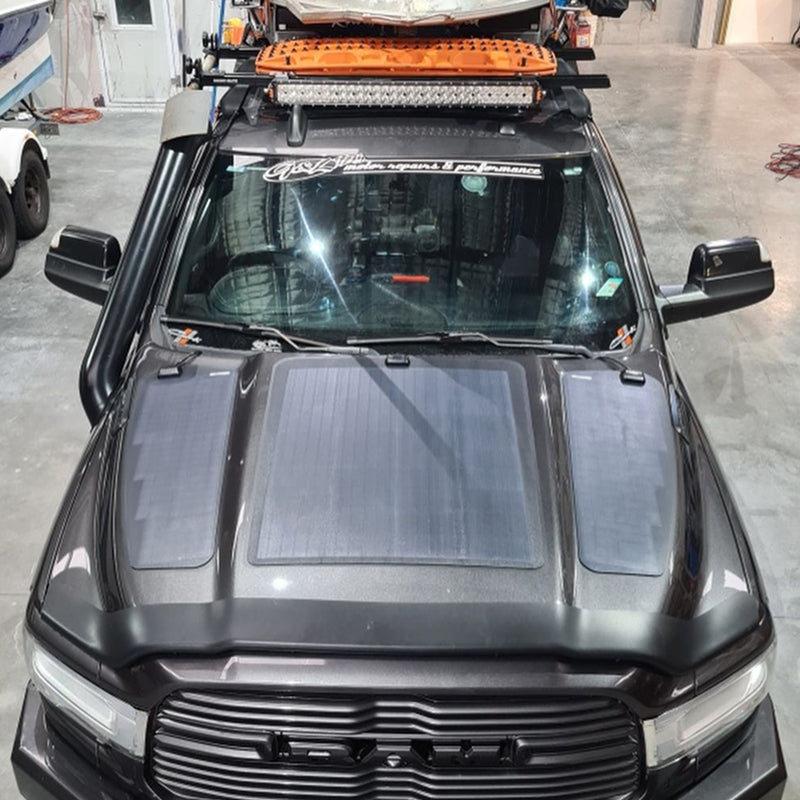 Dodge Ram HD 5th Gen Lensun 170W Hood Flexible Solar Panel – Elude ...